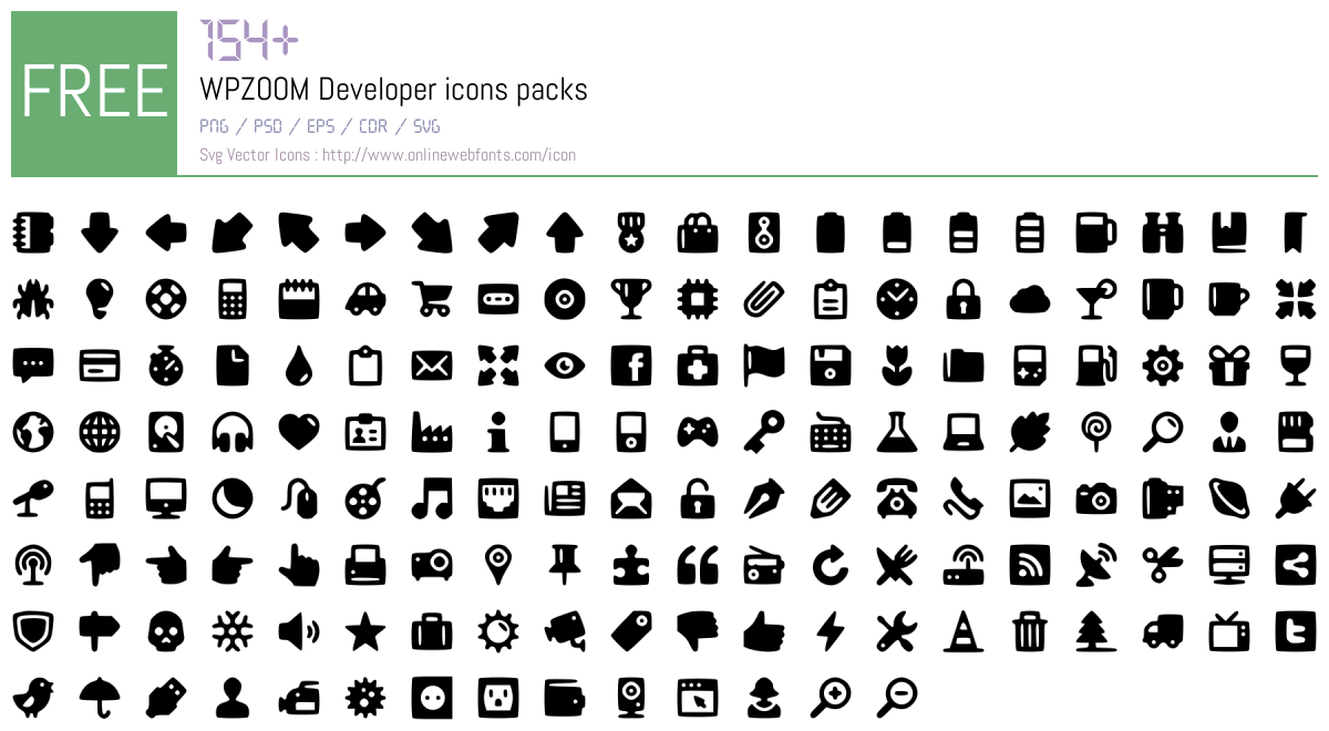 +154 WPZOOM Developer Icons Packs Free Downloads - OnlineWebFonts.COM