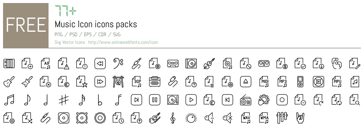 +77 Music Icon Icons Packs Free Downloads - OnlineWebFonts.COM