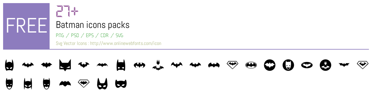 +27 Batman Icons Packs Free Downloads - OnlineWebFonts.COM