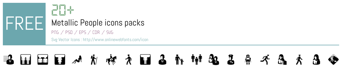 +20 Metallic People Icons Packs Free Downloads - OnlineWebFonts.COM