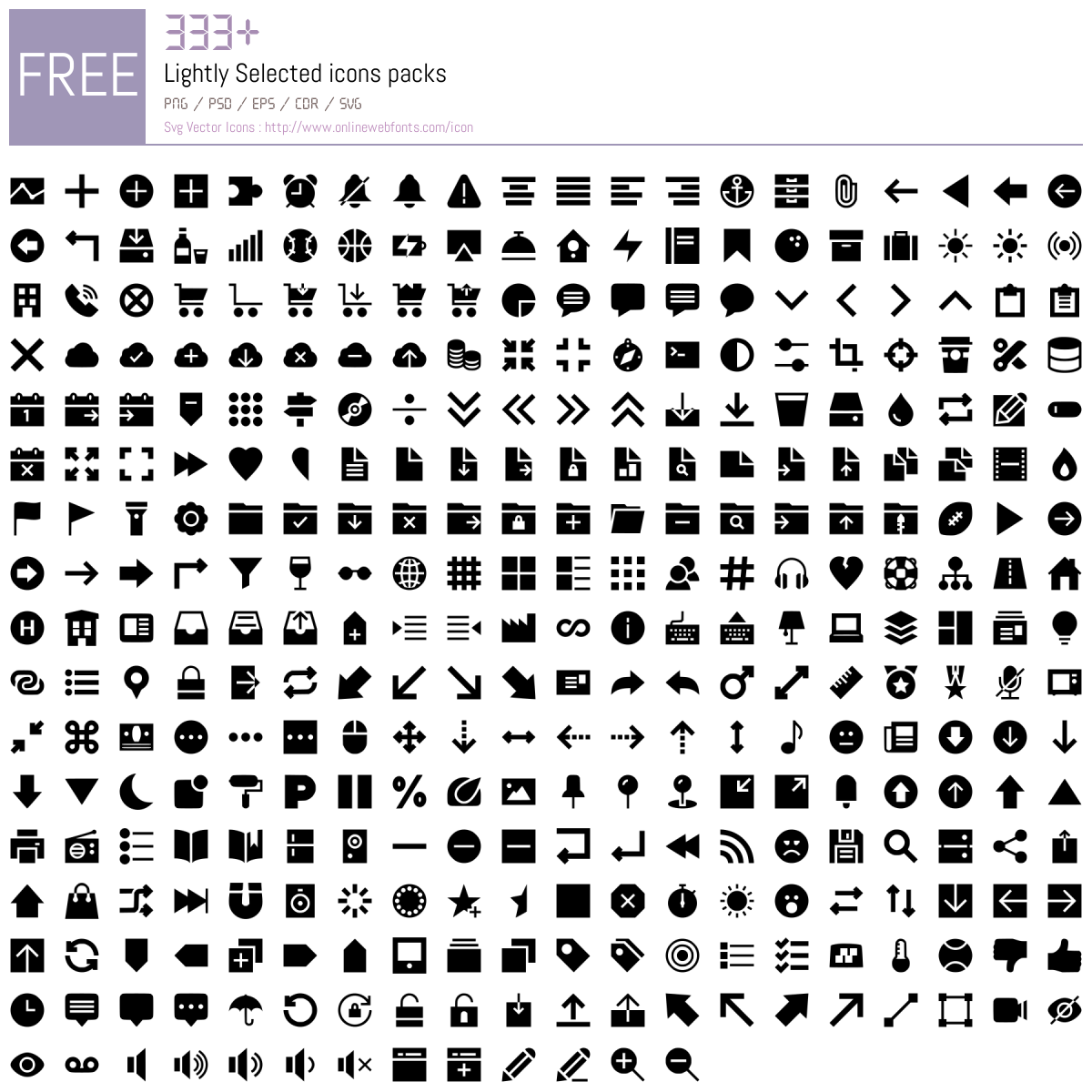 +333 Lightly Selected Icons Packs Free Downloads - OnlineWebFonts.COM