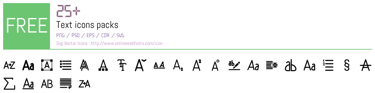 +25 Text Icons Packs Free Downloads - OnlineWebFonts.COM