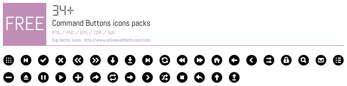 +34 Command Buttons Icons Packs Free Downloads - OnlineWebFonts.COM