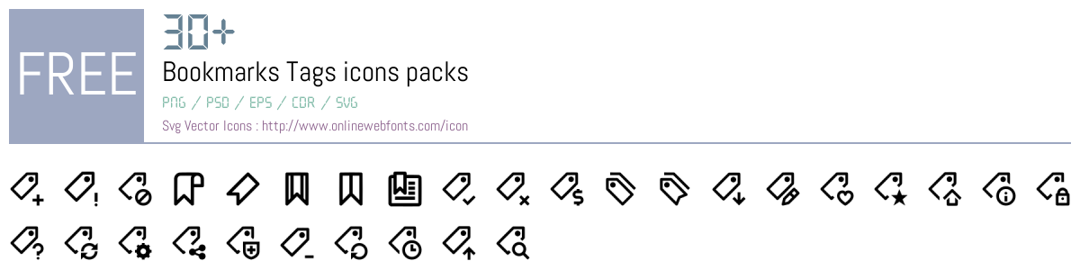 +30 Bookmarks Tags Icons Packs Free Downloads - OnlineWebFonts.COM