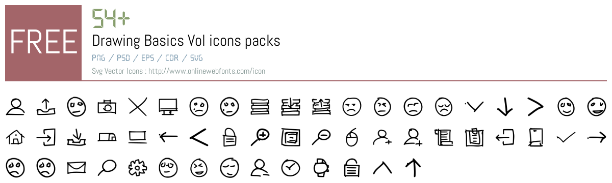 +54 Drawing Basics Vol Icons Packs Free Downloads - OnlineWebFonts.COM