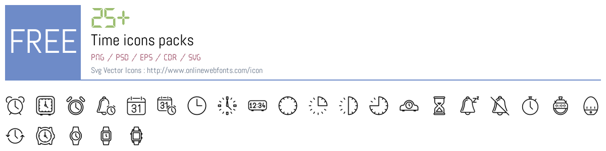 +25 Time Icons Packs Free Downloads - OnlineWebFonts.COM