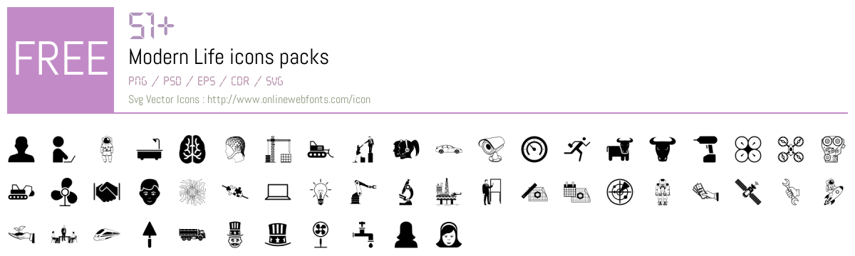 +51 Modern Life Icons Packs Free Downloads - OnlineWebFonts.COM