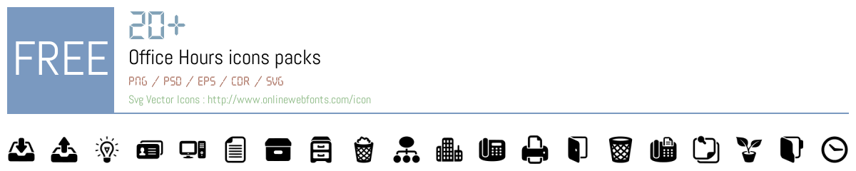 +20 Office Hours Icons Packs Free Downloads - OnlineWebFonts.COM