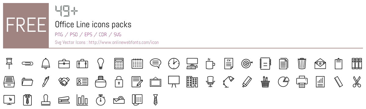 +49 Office Line Icons Packs Free Downloads - OnlineWebFonts.COM