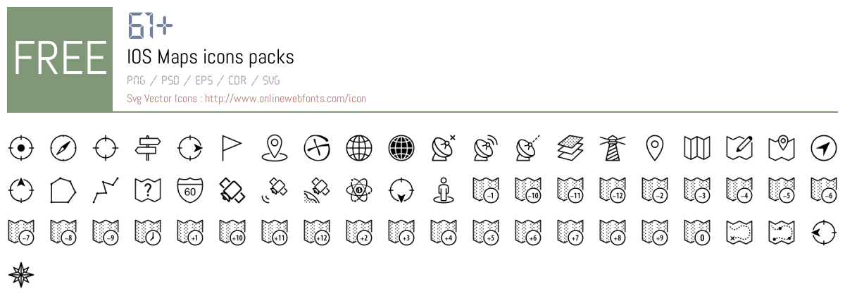 +61 IOS Maps Icons Packs Free Downloads - OnlineWebFonts.COM