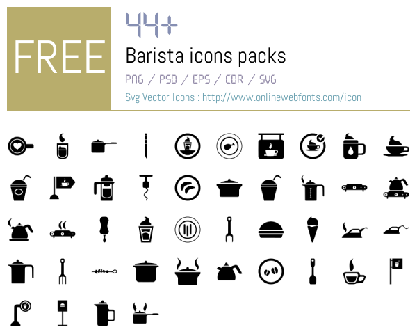 +44 Barista Icons Packs Free Downloads - OnlineWebFonts.COM
