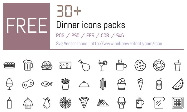 +30 Dinner Icons Packs Free Downloads - OnlineWebFonts.COM