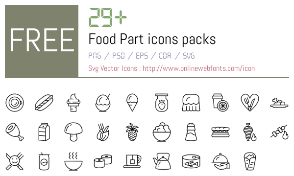 +29 Food Part Icons Packs Free Downloads - OnlineWebFonts.COM