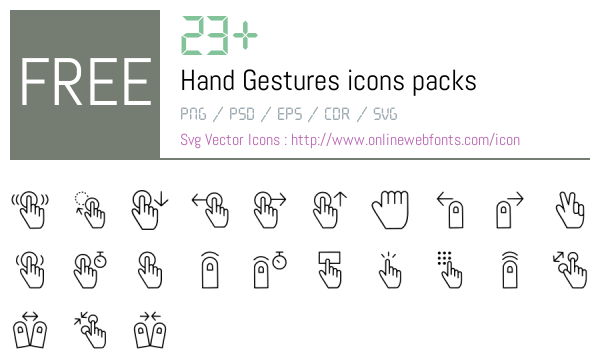 +23 Hand Gestures Icons Packs Free Downloads - OnlineWebFonts.COM