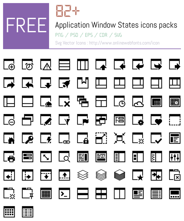 +82 Application Window States Icons Packs Free Downloads ...