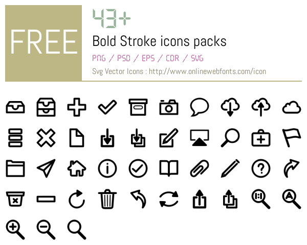 +43 Bold Stroke Icons Packs Free Downloads - OnlineWebFonts.COM