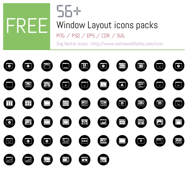 +56 Window Layout Icons Packs Free Downloads - OnlineWebFonts.COM