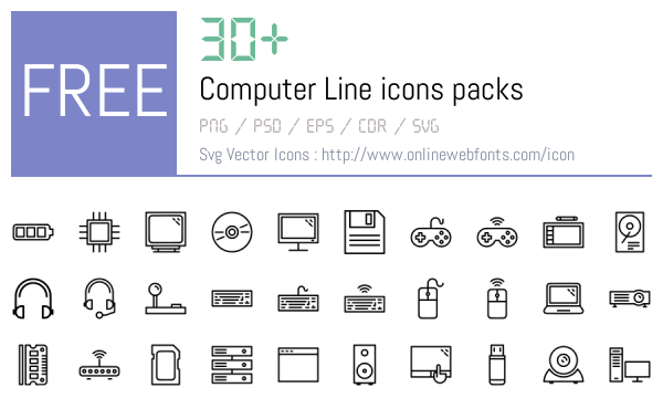 +30 Computer Line Icons Packs Free Downloads - OnlineWebFonts.COM