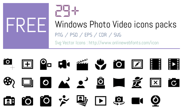 +29 Windows Photo Video Icons Packs Free Downloads - OnlineWebFonts.COM