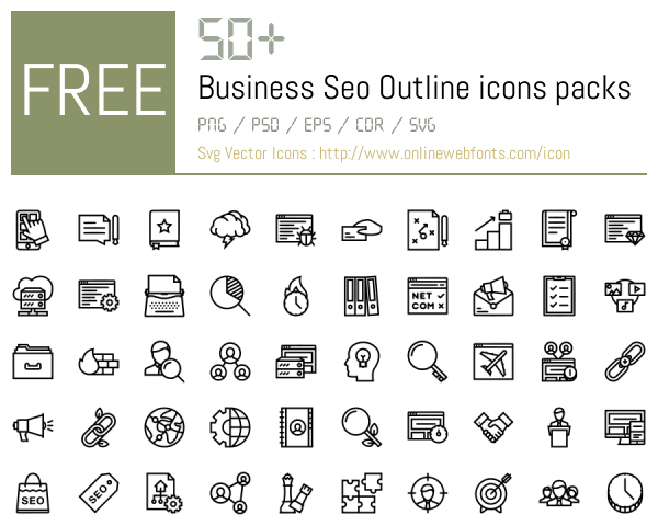 +50 Business Seo Outline Icons Packs Free Downloads - OnlineWebFonts.COM