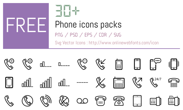 +30 Phone Icons Packs Free Downloads - OnlineWebFonts.COM