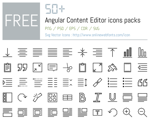 +50 Angular Content Editor Icons Packs Free Downloads - OnlineWebFonts.COM