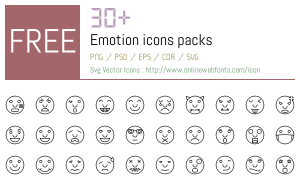 +30 Emotion Icons Packs Free Downloads - OnlineWebFonts.COM