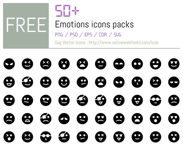 +50 Emotions Icons Packs Free Downloads - OnlineWebFonts.COM