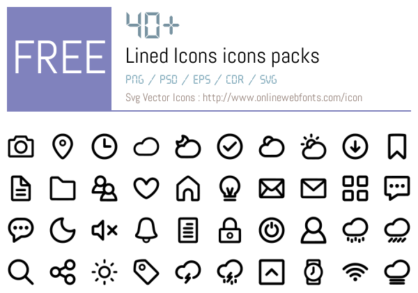 +40 Lined Icons Icons Packs Free Downloads - OnlineWebFonts.COM