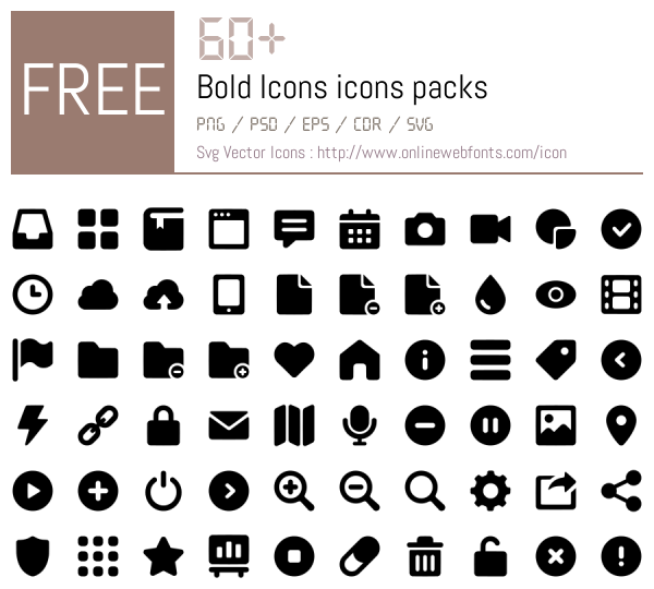 +60 Bold Icons Icons Packs Free Downloads - OnlineWebFonts.COM