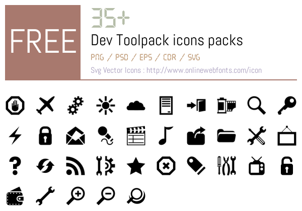+35 Dev Toolpack Icons Packs Free Downloads - OnlineWebFonts.COM