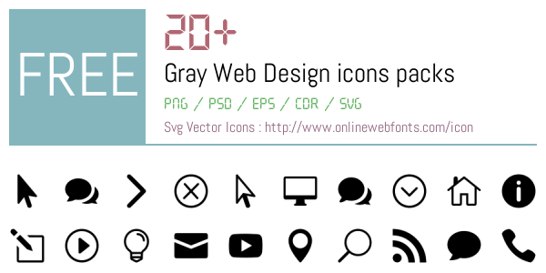 +20 Gray Web Design Icons Packs Free Downloads - OnlineWebFonts.COM
