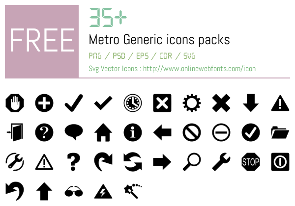 +35 Metro Generic Icons Packs Free Downloads - OnlineWebFonts.COM