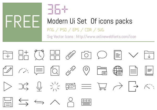 +36 Modern Ui Set Of Icons Packs Free Downloads - OnlineWebFonts.COM