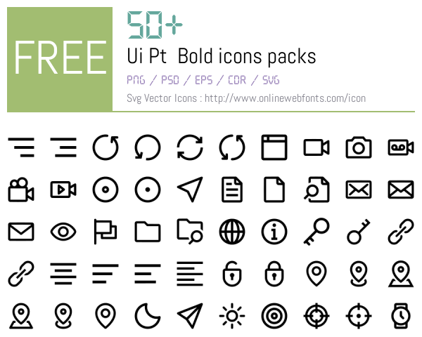 +50 Ui Pt Bold Icons Packs Free Downloads - OnlineWebFonts.COM