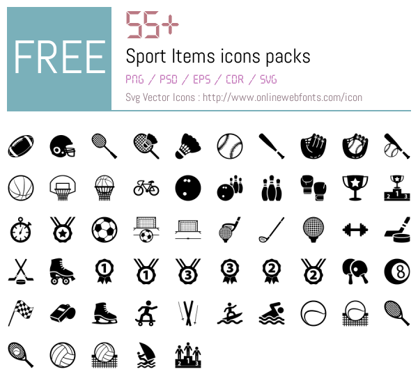 +55 Sport Items Icons Packs Free Downloads - OnlineWebFonts.COM