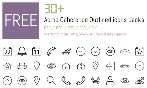 +30 Acme Coherence Outlined Icons Packs Free Downloads - OnlineWebFonts.COM