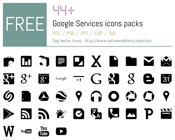 +44 Google Services Icons Packs Free Downloads - OnlineWebFonts.COM