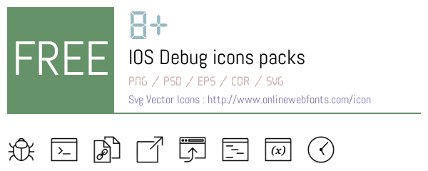 +8 IOS Debug Icons Packs Free Downloads - OnlineWebFonts.COM
