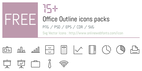 +15 Office Outline Icons Packs Free Downloads - OnlineWebFonts.COM