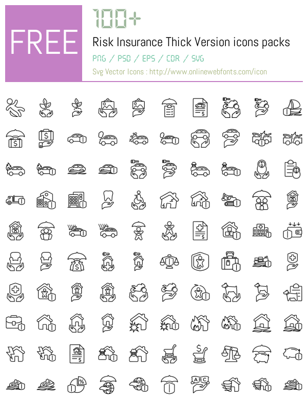 +100 Risk Insurance Thick Version Icons Packs Free Downloads ...