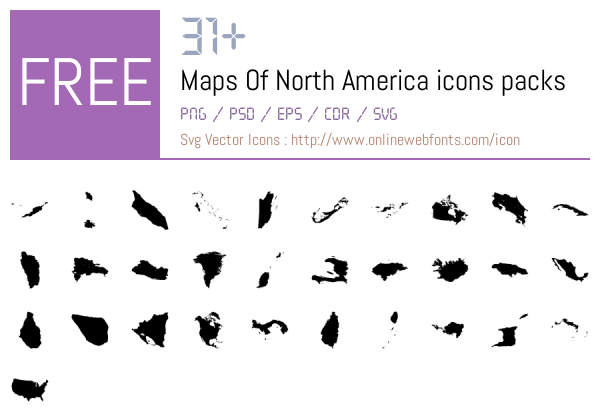 +31 Maps Of North America Icons Packs Free Downloads - OnlineWebFonts.COM