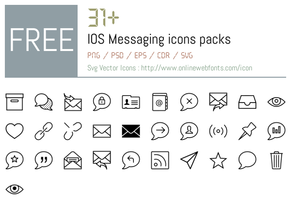 +31 IOS Messaging Icons Packs Free Downloads - OnlineWebFonts.COM