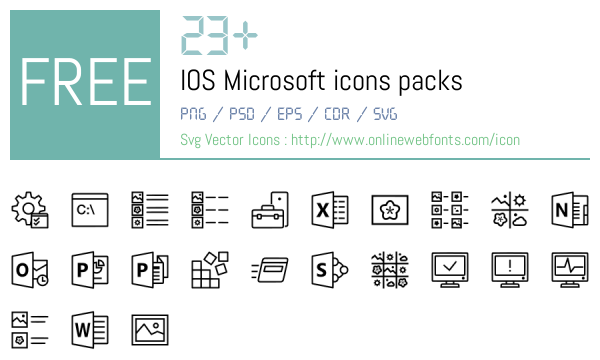 +23 IOS Microsoft Icons Packs Free Downloads - OnlineWebFonts.COM