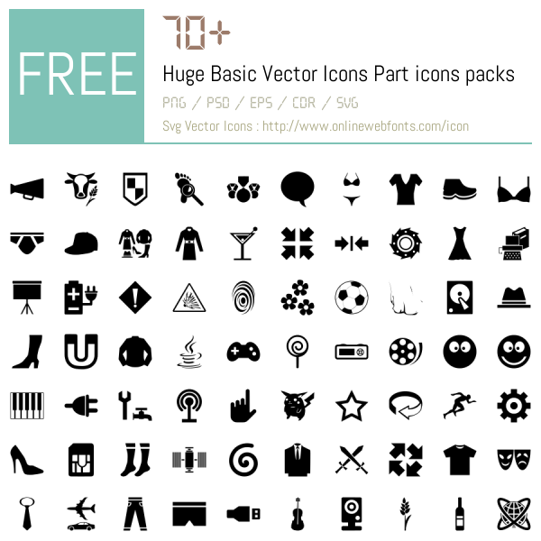 +70 Huge Basic Vector Icons Part Icons Packs Free Downloads ...