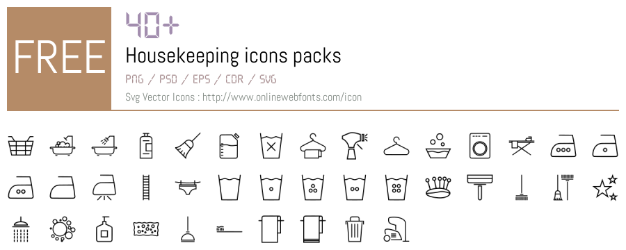 +40 Housekeeping Icons Packs Free Downloads - OnlineWebFonts.COM