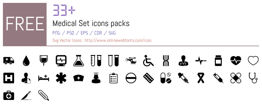 +33 Medical Set Icons Packs Free Downloads - OnlineWebFonts.COM