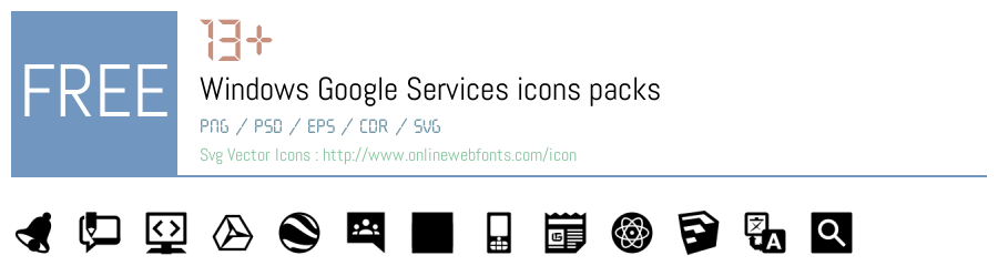 +13 Windows Google Services Icons Packs Free Downloads - OnlineWebFonts.COM