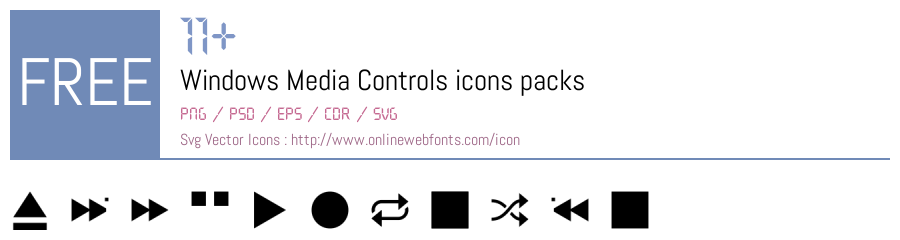 +11 Windows Media Controls Icons Packs Free Downloads - OnlineWebFonts.COM
