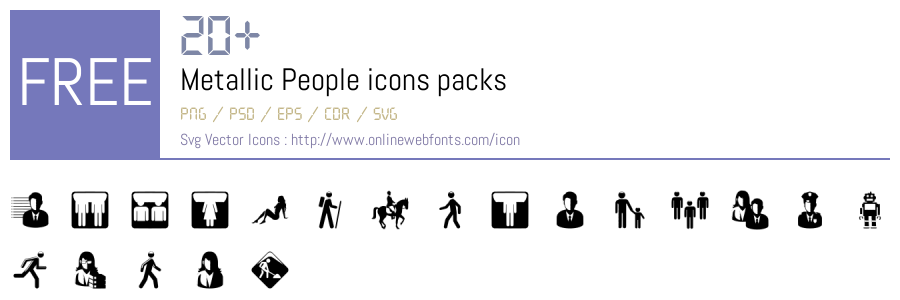 +20 Metallic People Icons Packs Free Downloads - OnlineWebFonts.COM
